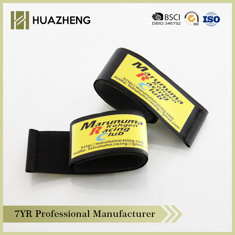 Soft Hook and Loop Ski Straps Yellow Black Foam For Cross Country