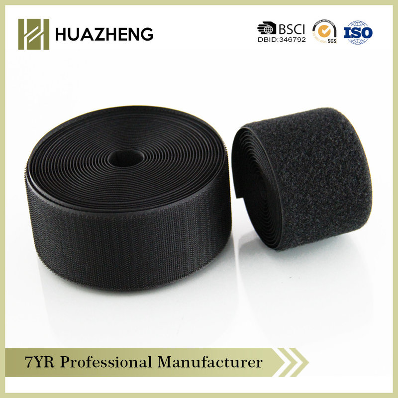 Blak and White Nylon Hook and Loop Tape for Furniture , SGS ROHS
