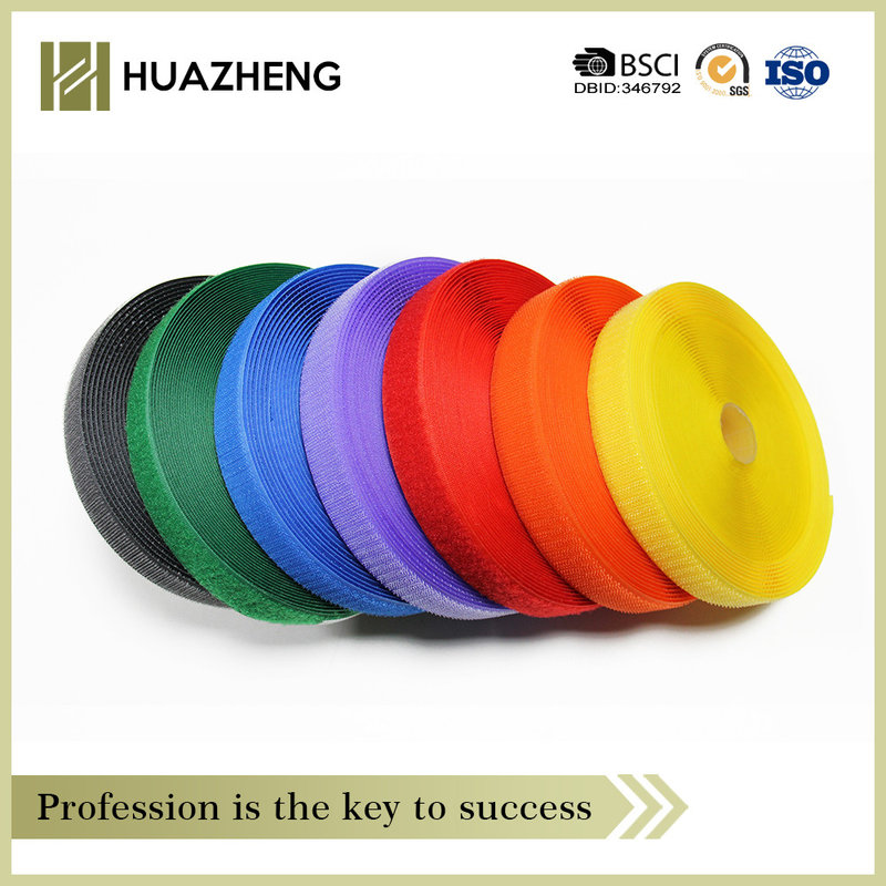 Colorful Adhesive Hook And Loop Tape with 100% Nylon Material 10-180mm