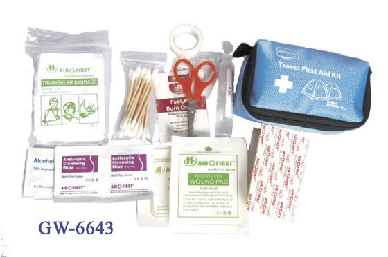 Equipos de primeros auxilios de nylon cubiertos PVC del viaje del bolso para el cuidado de la enfermedad o de lesión