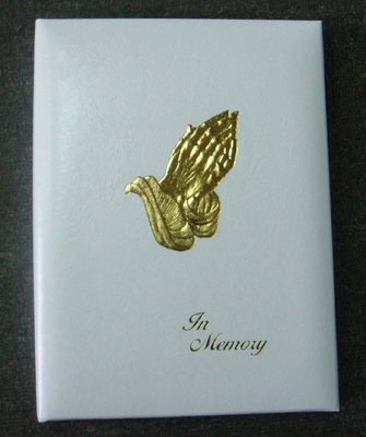 Libros conmemorativos fúnebres sellados oro de rogación blancos de las manos, libro del registro para el entierro