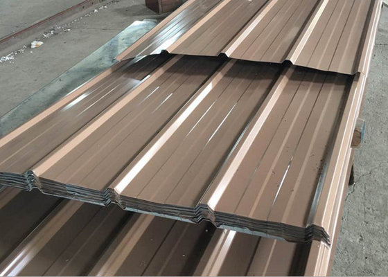 0.15 - 0.8mm Thick Corrugated Roof Panels , Length 3000mm Color Coated Roofing Sheets