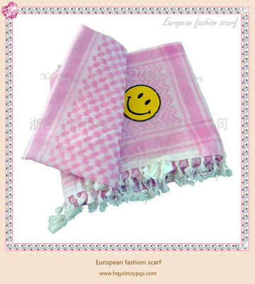 European fashion smile face jacquard scarf