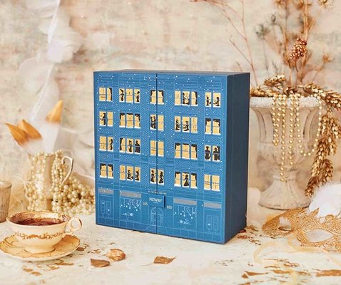 Custom Printed Gift Cardboard Packaging Chocolate Advent Calendar Box with little drawers