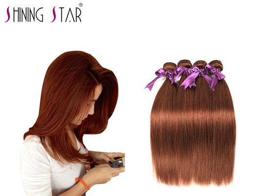 Armadura/rojo brasileños del pelo de Brown del color 33 4 paquetes de pelo del brasileño de la Virgen