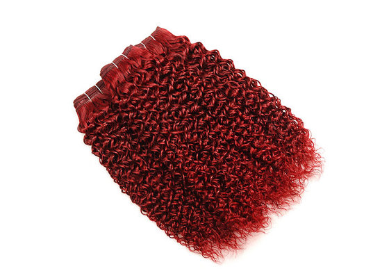 El cabello humano rizado rizado del color rojo de la armadura 99J del pelo rizado de Remy lía con el cierre