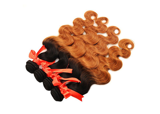 Cabello humano brasileño de la onda del cuerpo de 4 PC, Ombre 24 armaduras de la onda del cuerpo de la pulgada