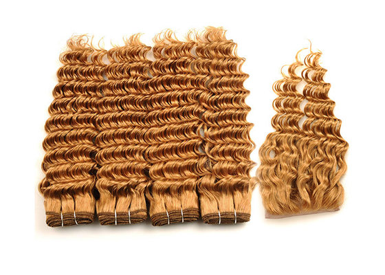 El cabello humano profundo brasileño de la onda de Confortable/alisa la armadura profunda de la onda de 20 pulgadas