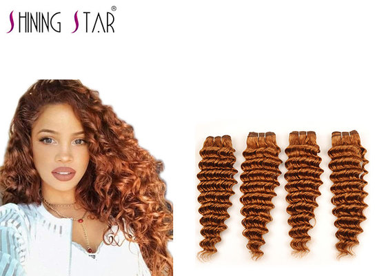 4 paquetes de la onda de la armadura profunda brasileña del cabello humano, 30 extensiones profundas del pelo rubio de la onda