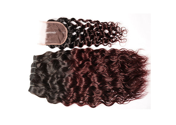 3 paquetes de agua de la onda del pelo del cabello humano de las extensiones pueden ser color teñido del INSECTO 1B