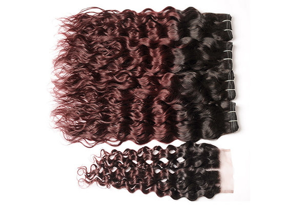 el 1B fastidia las extensiones del pelo de la onda de agua 8A para la plenitud dibujada doble de la mujer negra