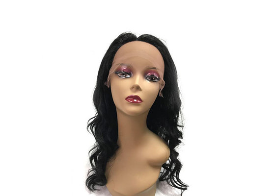 Pelucas llenas largas del cabello humano del cordón de Detangle con la rayita natural mojada con la agua fría
