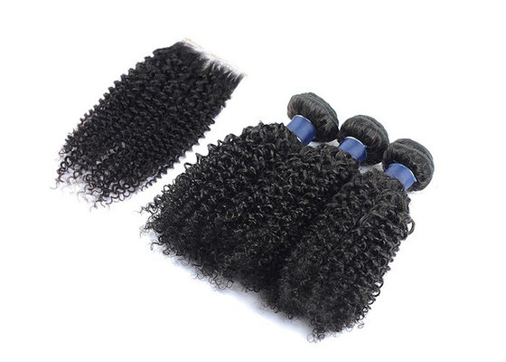 Paquetes rizados rizados de Remy del Afro 3 del cierre sin procesar del pelo del grado natural del color 8A