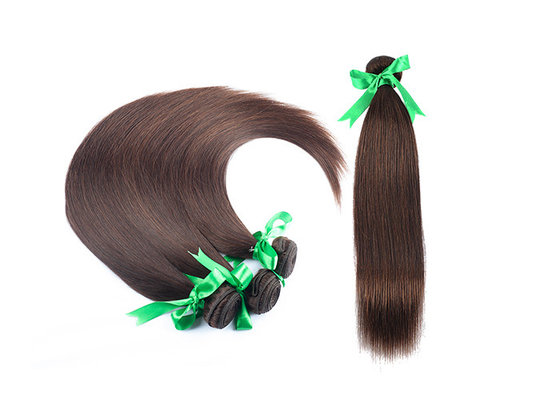 Paquetes de cabello humano sin Remy Marrón 4 paquetes Marrón # 4 de color Recto