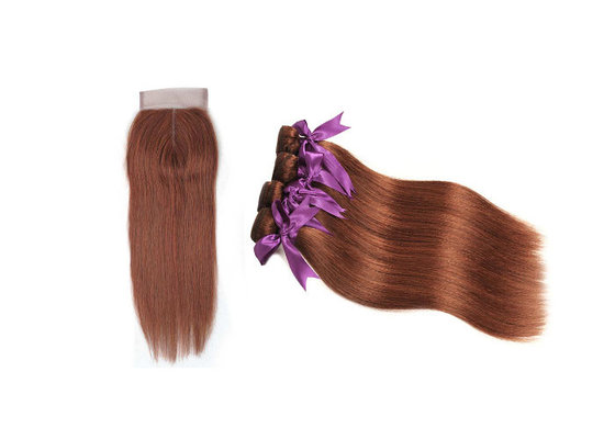 Brown coloreado que el cabello humano lía 4 lía longitud del pelo de la pulgada 10-26