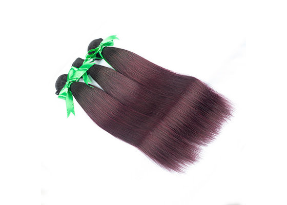 El cabello humano junta las piezas para 3 paquetes más largos de #1BBug de vino del color rojo de la extensión del pelo