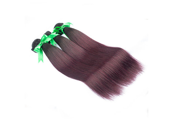 El cabello humano junta las piezas para 3 paquetes más largos de #1BBug de vino del color rojo de la extensión del pelo