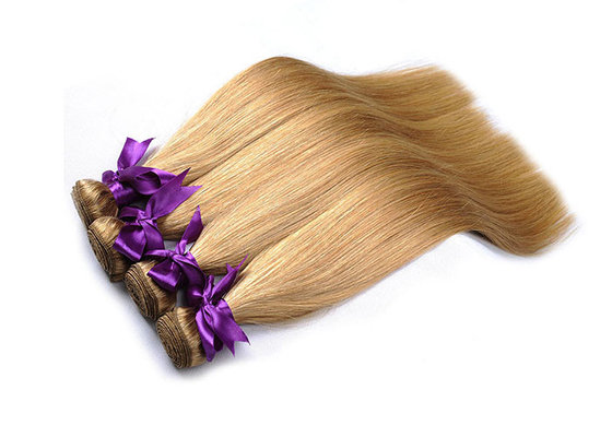 4 el cabello humano recto brasileño rubio del color de las PC #27 lía el peso 300G/porción