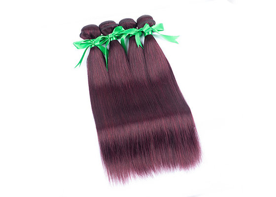 El pelo recto peruano 100 lía el color de Borgoña de 4 paquetes ningún vertimiento/enredo