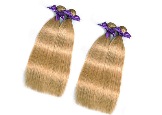 4 el cabello humano recto brasileño rubio del color de las PC #27 lía el peso 300G/porción