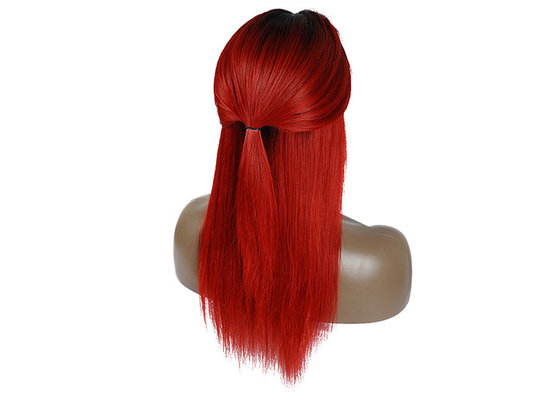 Casquillo ajustable de las pelucas T1B Ombre del cordón de la peluca de cordón larga recta roja delantera del cabello humano 14-32