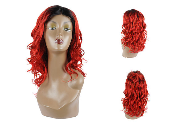 Peluca Suerte-roja delantera de los gemelos del cabello humano del color 100 de las pelucas T1B del cordón para las mujeres negras