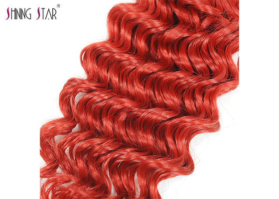 El cabello humano profundo de la onda lía con color rojo de la armadura rizada del cierre 99J
