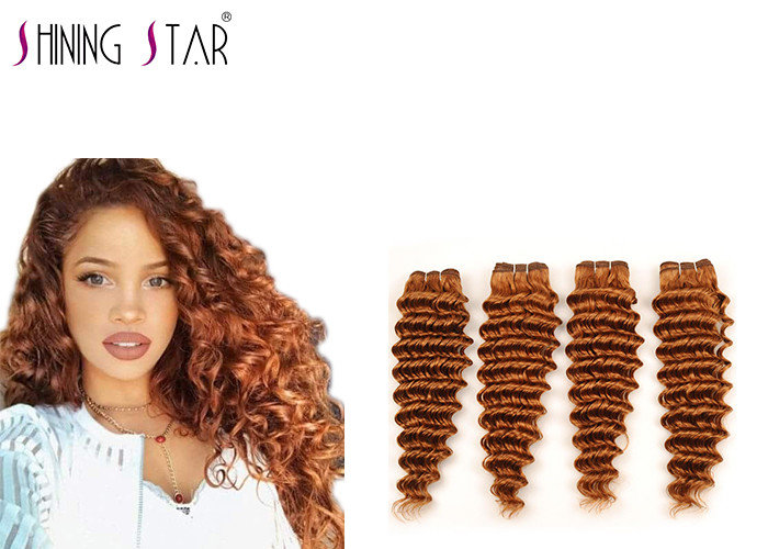 4 paquetes de la onda de la armadura profunda brasileña del cabello humano, 30 extensiones profundas del pelo rubio de la onda
