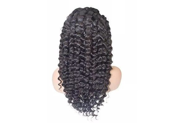 #1B Natural black deep wave long lasting 13x6 lace frontal wig supplier