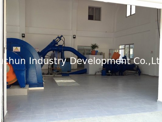 Horizontal Double Nozzle Pelton Turbine Unit / Pelton Hydro Turbine Generator