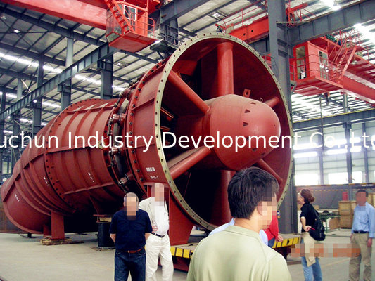 Small Tubular Turbine With Adjustable Runner Blades , Hole Bulb Low Head Hydro Turbine