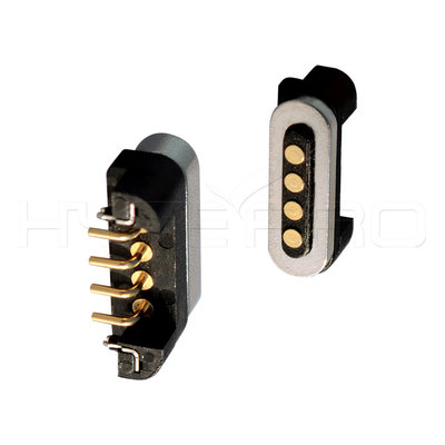 Vertical 4 pin reverse power and sync magnetic connector M411R