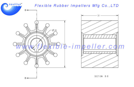 Water Pump Flexible Rubber Impellers Replace Sherwood Impeller 15000K