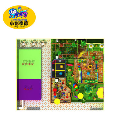 Colorful Kids Indoor Playground Equipment Capacity 70 Children Per 100 Square Meters