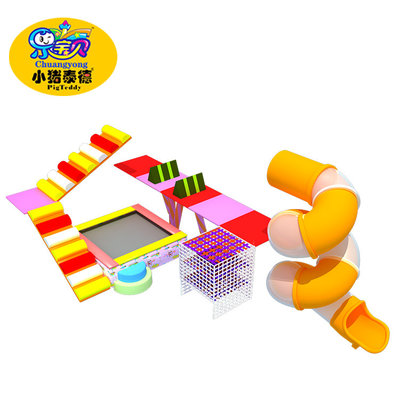 Indoor Soft Play Equipment , New Caterpillar Type Tunnel Baby Soft Play Equipment