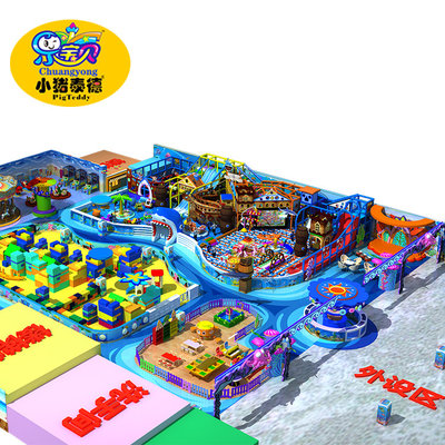 Indoor Preschool Playground Equipment , Ocean Theme Toddler Soft Play Equipment