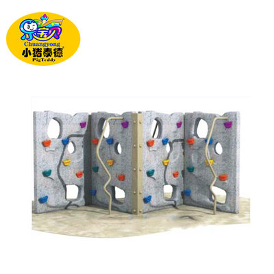 School Kids Backyard Climbing Wall , Outdoor Rock Climbing Wall UV - Resistance