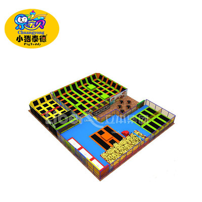 Indoor Exercise Trampoline , Commercial Play Center Jump Indoor Trampoline Park