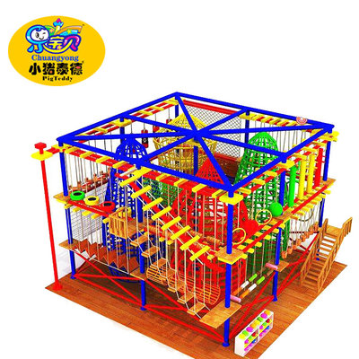 Outdoor Kids Rope Playground Equipment Sponge Inside PVC Film Outside UV - Resistance