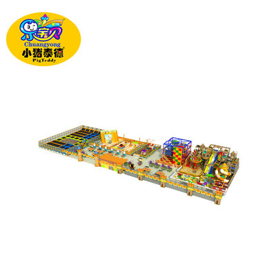 Colorful Low Ropes Course Equipment , Rainbow Theme Large Indoor Play Structures