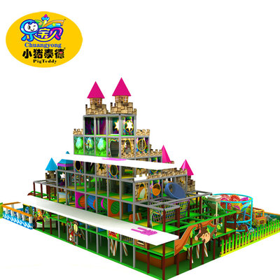 Garden Park Soft Indoor Playground Equipment Inner Wooden Middle Sponge Outmost PVC