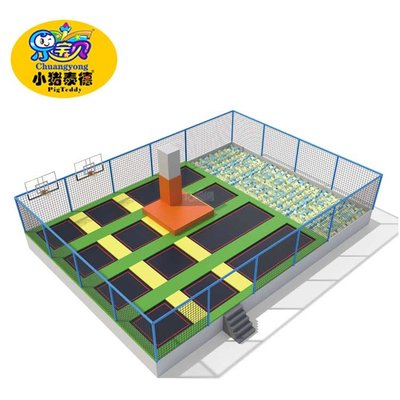 Big Soft Indoor Playground Equipment , Professional Trampoline Children Dumping Theme Park Toys