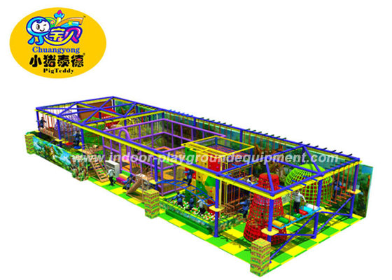 Colorful Ninja Obstacle Course Equipment / Indoor Rope Courses Climbing Adventure Park