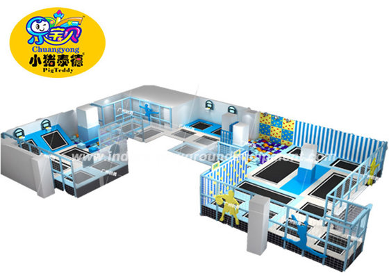 Durable Jumping Trampolines Park Equipment / Kids Indoor Playground