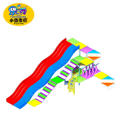 Rectangle Indoor Ropes Course Adventure Playground With Slide Customized