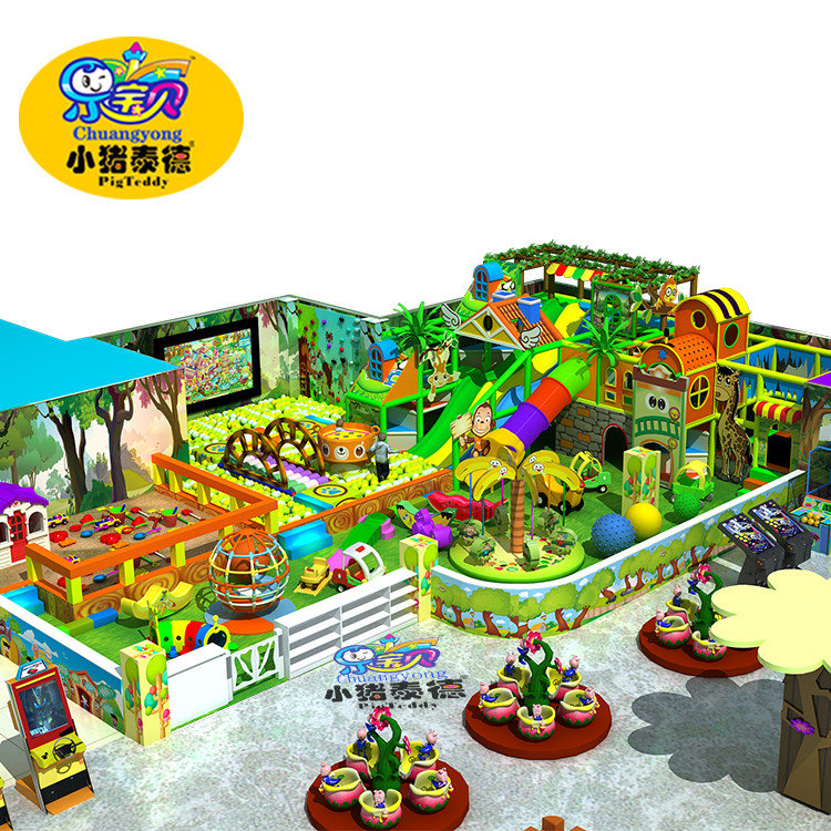 Residential Indoor Playground Equipment , Jungle Theme Indoor Play Area Equipment