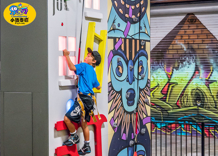 Children & Adult Kids Rock Climbing Wall Fire Resistance Customized