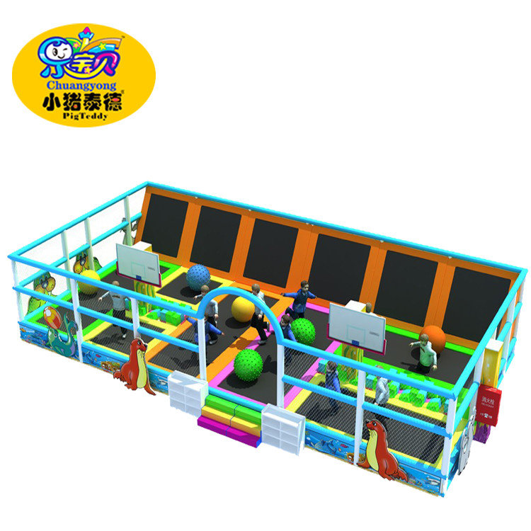 Children Bounce Indoor Trampoline , Rectangular Kids Giant Trampoline Park