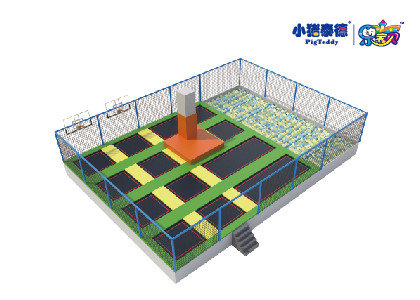 Adults / Kid Sports Jump Trampoline Park With Ninja Warrior Anti - Crack