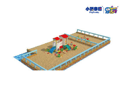 Wooden Outdoor Kids Play Sand Pit For Amusement Park Customized